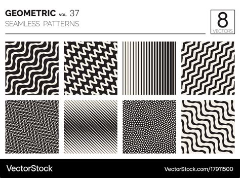 Minimal Geometric Seamless Patterns Set Royalty Free Vector