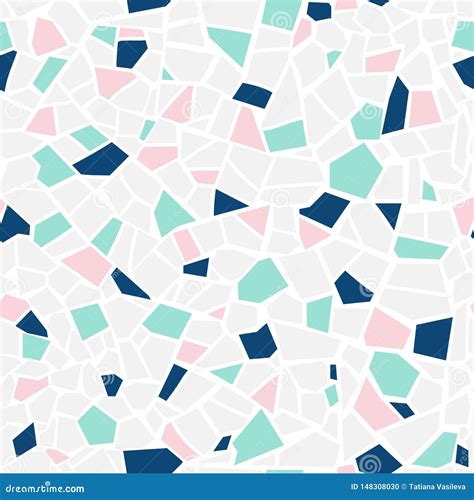 Pastel Abstract Mosaic Seamless Pattern Vector Background Endless