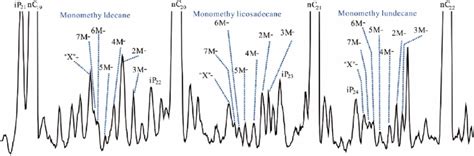 Monomethyl Alkanes Detected By Gc Ms In Total Ion Mass Spectrogram In K