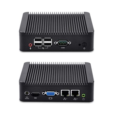 Dual Lan Mini Pc Qotom Celeron Core I Core I Black Aluminium Alloy Com Ultra Low Power W