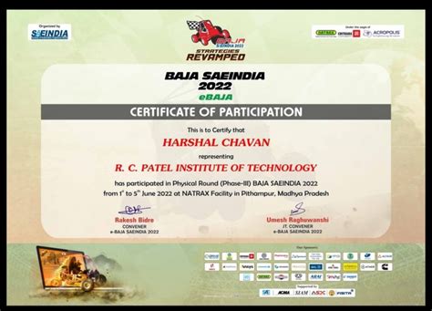 Harshal Chavan On Linkedin Sae India E Baja 2022