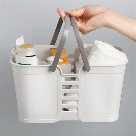 Badu Bg Преносим душ Caddy Box Куха пластмасова кошница за съхранение на пране с дръжка