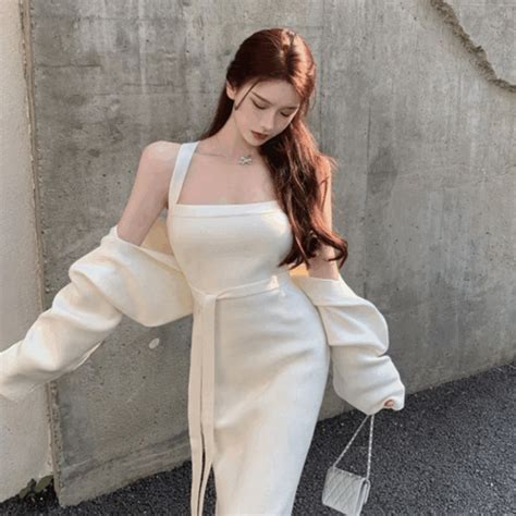 당일발송세트상품 레이브 니트 허리끈 나시 롱원피스 볼레로 가디건 투피스