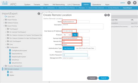 Creating A Backup For Your Apic Cluster