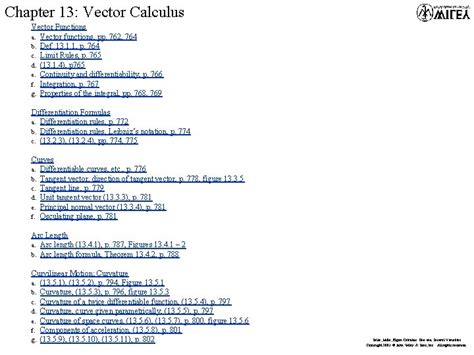 Chapter 13 Vector Calculus Vector Functions A Vector