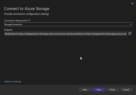 Add Azure Storage By Using Connected Services Visual Studio Windows
