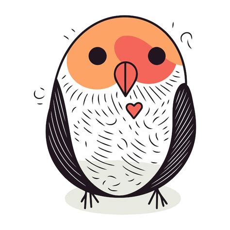 Premium Vector Cute Cartoon Bird With A Heart In Its Beak Vector