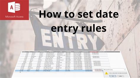 A Sign That Says How To Set Date Entry Rules