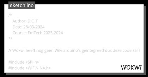 Les7 Oef13 Arduino33IOT WiFi Scanner Wokwi ESP32 STM32 Arduino