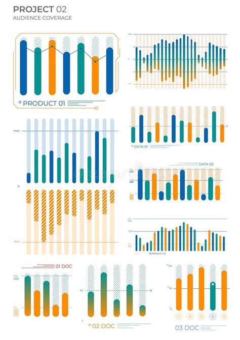 Business Elements Charts In Color Vector Illustration Stock Vector