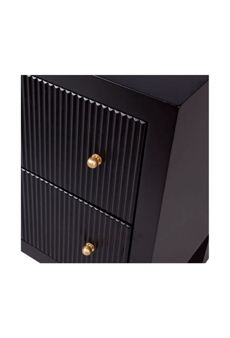 Amelia Bedside Table Black Canvas Home Interiors