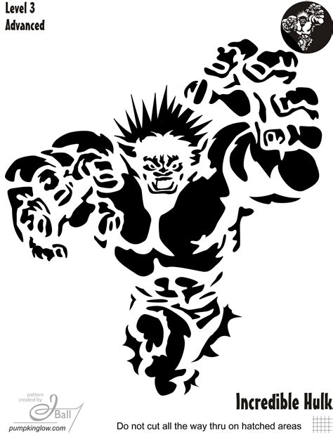 Hulk Pumpkin Stencils