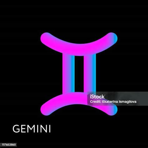 쌍둥이 자리 텍스트 별자리 별자리 기호 3d 모양 그라데이션 0명에 대한 스톡 벡터 아트 및 기타 이미지 0명 개념 교육 Istock