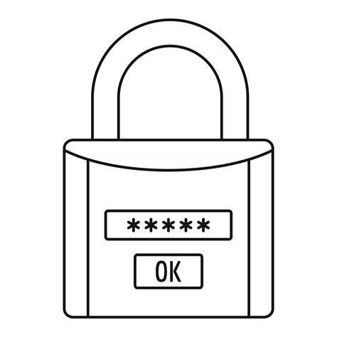 Password Lock Icon Outline Style 14426872 Vector Art At Vecteezy