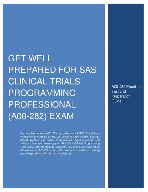 Ppt Get Well Prepared For Sas Clinical Trials Programming Professional A00 282 Powerpoint