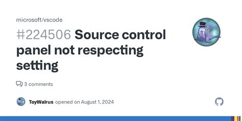Source Control Panel Not Respecting Setting · Issue 224506 · Microsoftvscode · Github