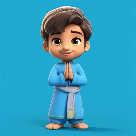 Un personaje de dibujos animados con una túnica azul generado por ai