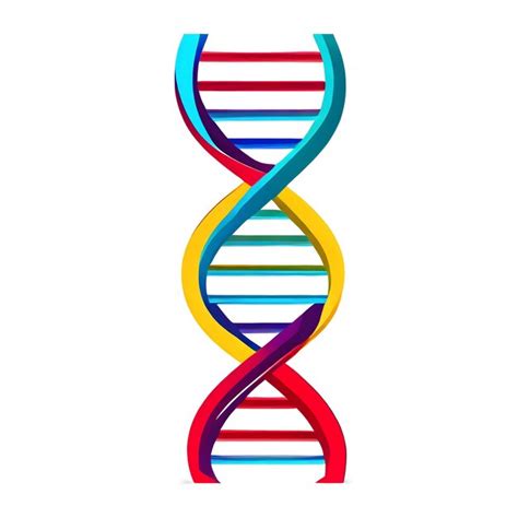 Premium Photo A Stylized DNA Helix With Curved Lines And Vibrant Colors