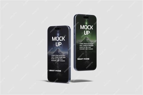 Premium Psd Smartphone 14 Pro And Screen Mockup With Mobile App Presentation Template 3d Render