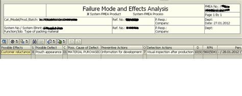 FMEA And Control Plan Creation SAP SAP Community