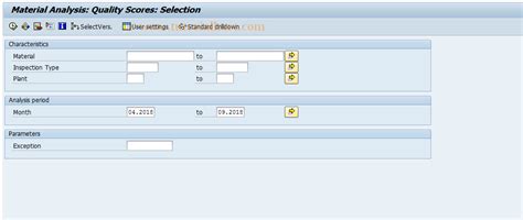 MCXE SAP Tcode QMIS Matl Analysis Quality Score MCXE SAP Tcode QMIS Matl Analysis Quality Score