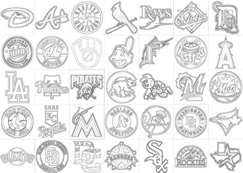 Mlb Coloring Pages Logos A Fun And Educational Activity For Baseball Fans