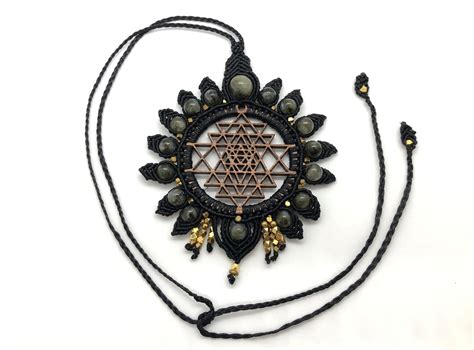 Big Sri Yantra Necklace Sacred Geometry Yoga Jewelry Buddhist Jewelry