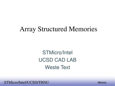 PPT Array Structured Memories PowerPoint Presentation Free Download ID