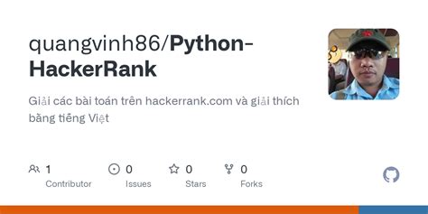 Github Quangvinh Python Hackerrank Gi I C C B I To N Tr N Hackerrank V Gi I Th Ch B Ng