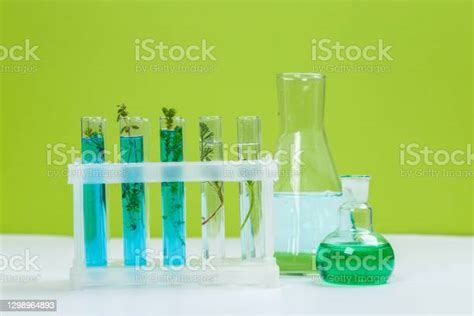 화장품 실험실의 화이트 테이블에 다양한 실험실 유리 제품 및 천연 성분 0명에 대한 스톡 사진 및 기타 이미지 0명 개발 건강관리와 의술 Istock