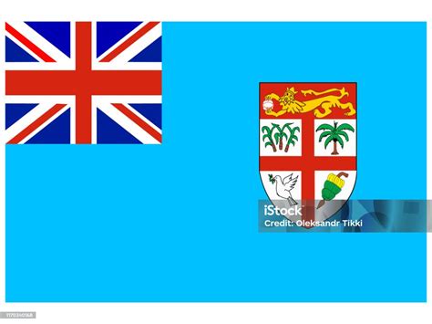 피지 아름다운 국기입니다 원래 색상과 비율 심플하고 트렌디 한 플랫 디자인 웹 로고 아이콘 및 배경에 대한 벡터 그림 Eps10 모든 국가에서 플래그 세트 국기에 대한 스톡