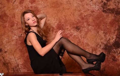 Wallpaper Girl Dress Stockings Long Haired Sweetheart For Mobile