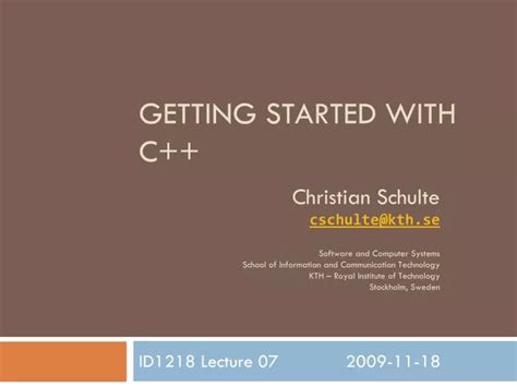 Ppt Getting Started With C Powerpoint Presentation Free Download