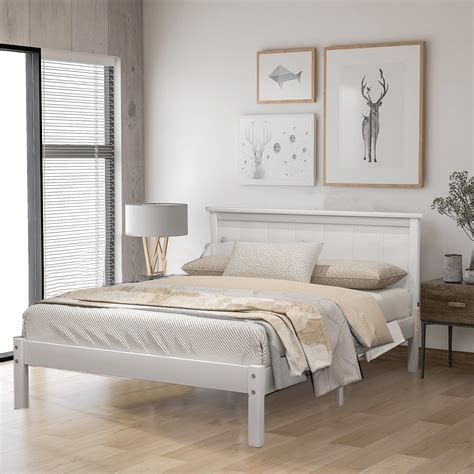 Queen Bed Frame No Box Spring Needed Solid Wood Platform Bed Frame