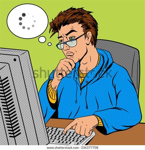 Software Developer Developer Work Comic Book Stock Vector Royalty Free