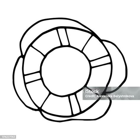 낙서 여름 세트의 Life Buoy의 단일 요소 인사말 카드 포스터 스티커 및 계절 디자인에 대한 손으로 그린 벡터 일러스트레이션 0명에 대한 스톡 벡터 아트 및 기타