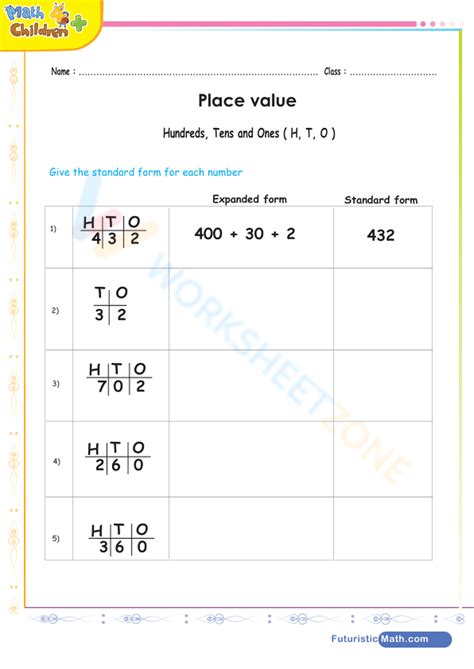 Place Value Expanded And Standard Form Worksheet Worksheets Library