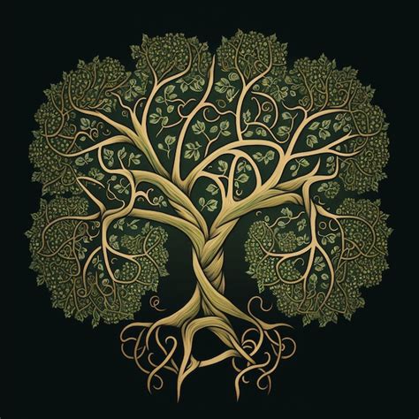 Premium Photo A Green Tree With The Roots And The Words Tree On It