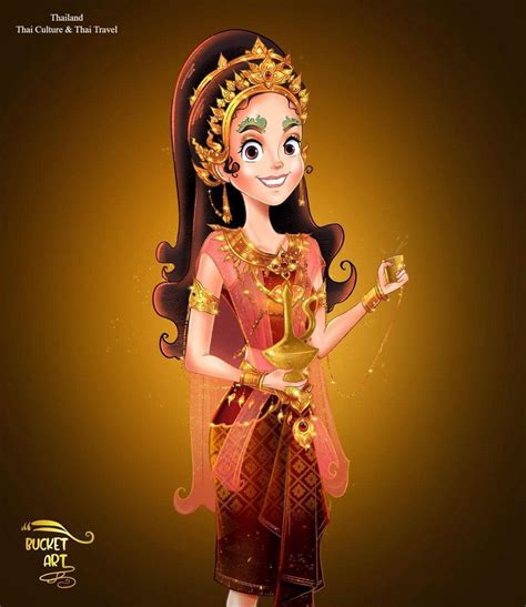 Thai การ์ตูนในวรรณคดีไทยสุดน่ารัก…… ภาพวาดการ์ตูนนางในวรรณคดีไทยหรือละครพื้นบ้าน เช่น พิกุล