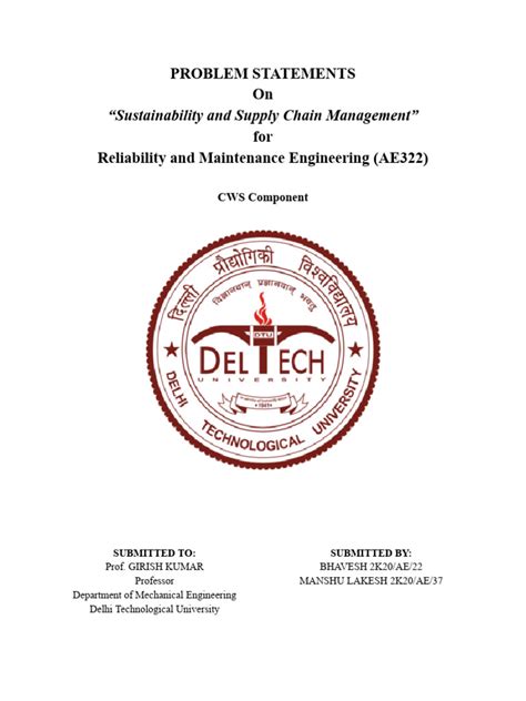 Problem Statements Pdf Supply Chain Corporate Social Responsibility