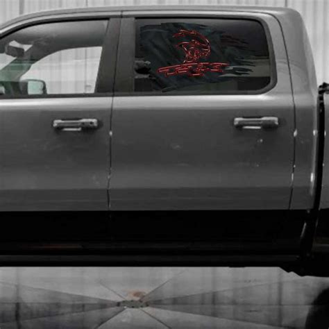 Dodge Trx Hellcat Ram 1500 Tattered Flag Decal Set