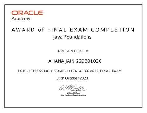 Ahana Jain On Linkedin Java Oracle Javacertification