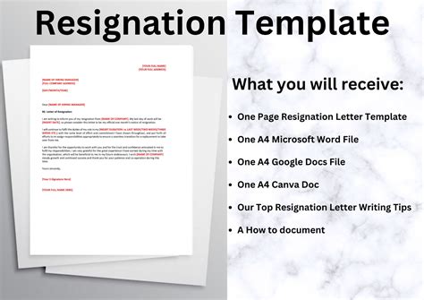 Google Docs Resignation Template Microsoft Word Resign Letter Professional Notice Canva Resign