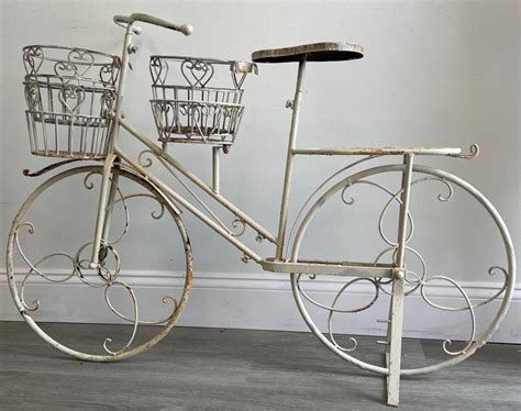 Outdoor Wrought Iron Bicycle Flower Wack Stand