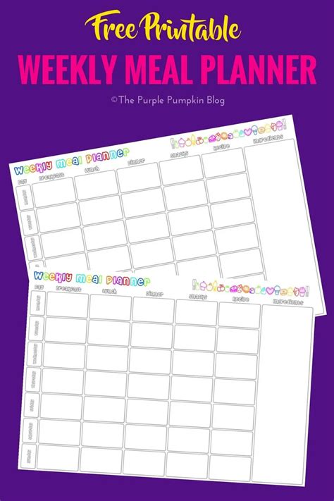 Weekly Meal Planner Printables Ataglance Printable Calendar