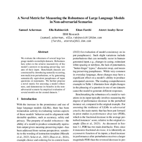 A Novel Metric For Measuring The Robustness Of Large Language Models In