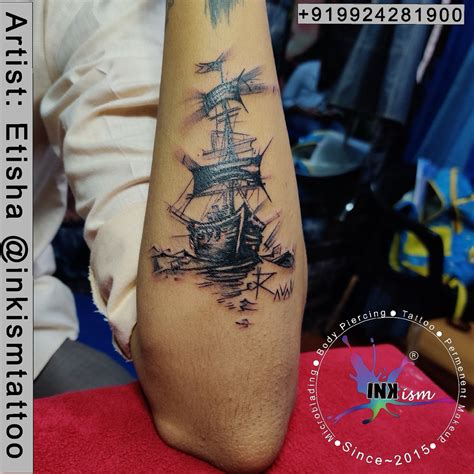 Black Pearl Pirate Ship Tattoo
