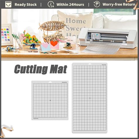 12 24 Transparent Cutting Mat With Measuring Grid Standard Adhesive Sticky Quilting Cricket Cut