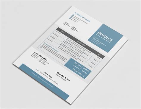 Elegant Business Word Invoice Design MasterBundles