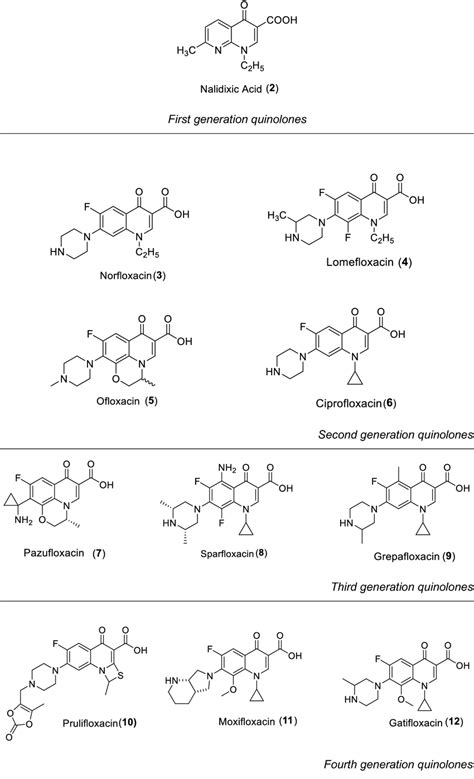 Generations Of Fluoroquinolone Based Drugs Download Scientific Diagram